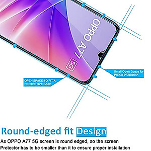 NEW'C [3 Pack] Designed for OPPO A77 5G, OPPO A57 4G, A57s Screen Protector Tempered Glass, Case Friendly Ultra Resistant