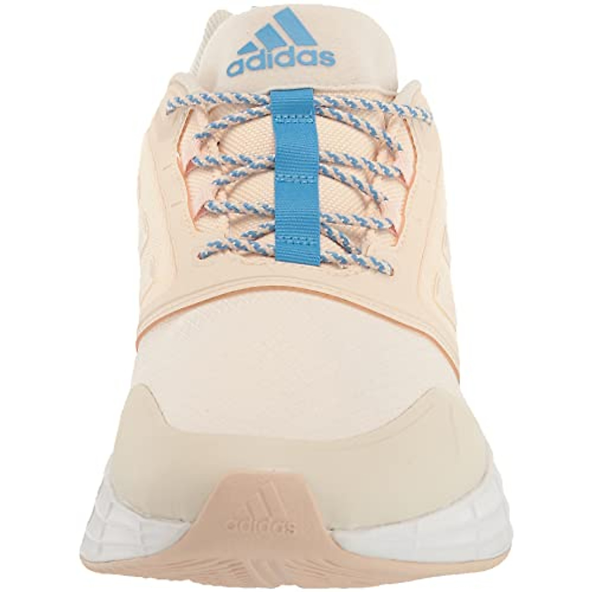 adidas Women's Duramo Protect Running Shoe, Wonder White/Zero Metallic/Pulse Blue, 8.5