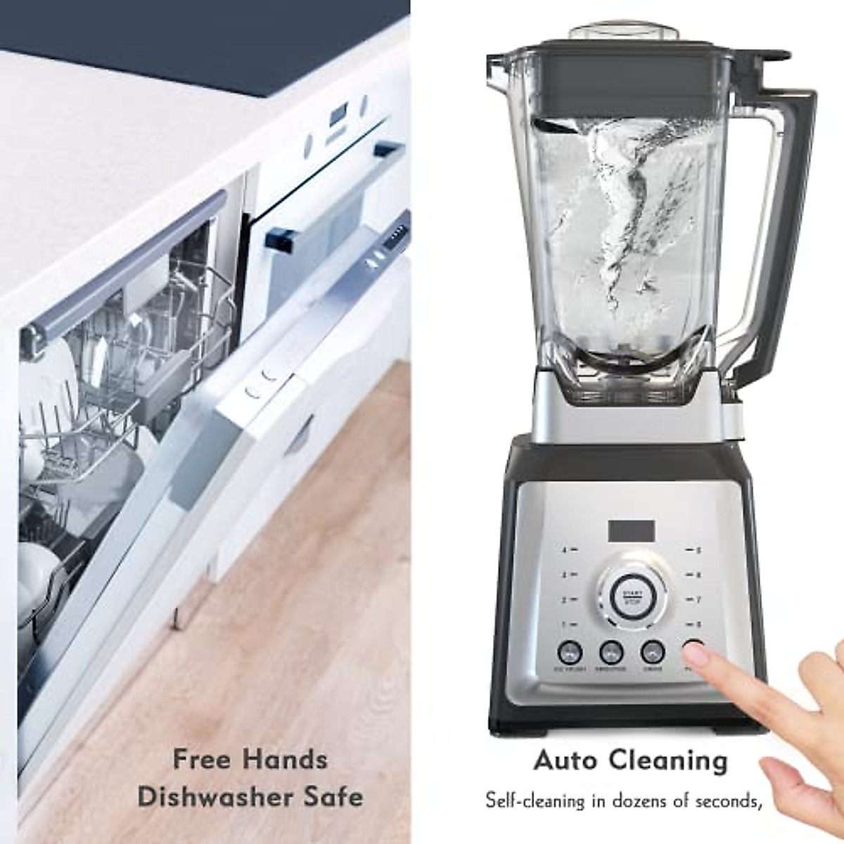 Dentoleid Professional Blender, Countertop Blender with 8 Adjustable Speeds, Large Capacity 70oz Tritan Pitcher , 1450W Base and Precise Crushing Function, Frozen Drinks and Smoothies