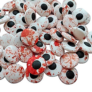 2 Bottles Candy Eyeballs Bloody Red Eyes Cake Cupcake Toppers Cookie Decorations,Two Size Mixed, Edible Dessert Sprinkles for Halloween Christmas Cake Cupcakes Decoration