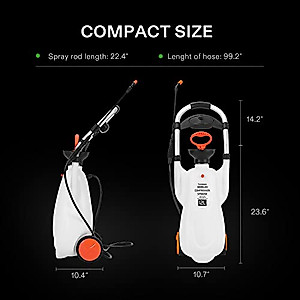 VIVOSUN 3.2 Gallon Lawn and Garden Wheeled Pump Compression Sprayer with Pressure Relief Valve, Labor-Saving Wheel Design