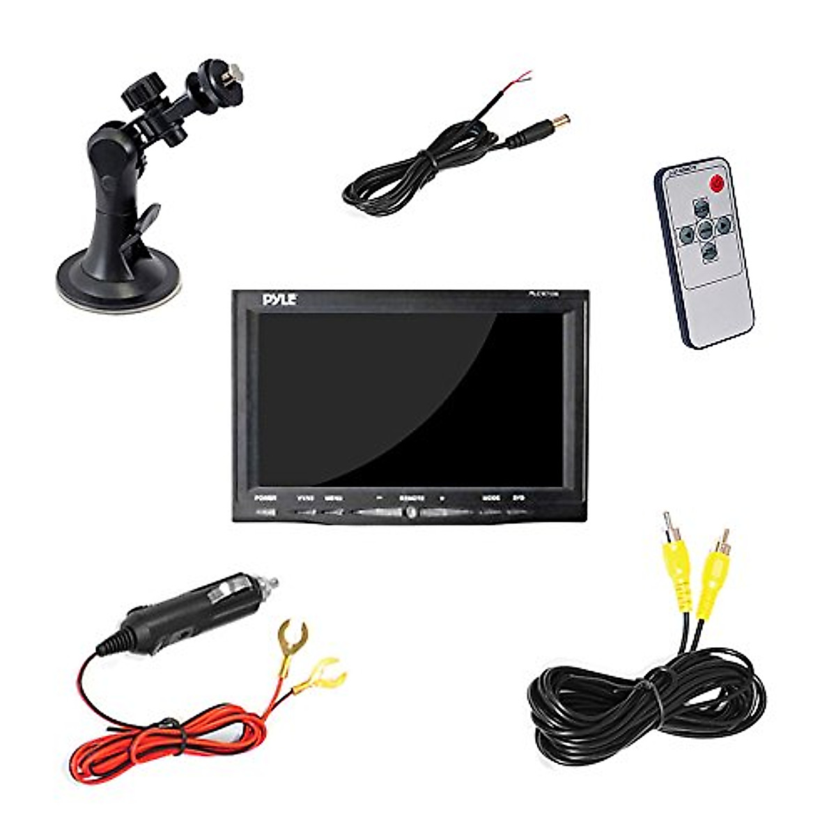 Pyle Car Backup Camera Rearview - Mirror Screen Reverse Parking Sensor HD 7" LCD Screen Monitor Distance Scale Line Waterproof Night Vision 170 Wide Angle Lens Swivel Angle Adjustable Cam - AZPLCM7500