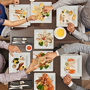 ECOLipak 120 Pack Compostable Paper Plates, 10 inch and 8 inch Heavy Duty Disposable Square Plates, Eco friendly Sugarcane Biodegradable Plates for Party Dinner Birthday