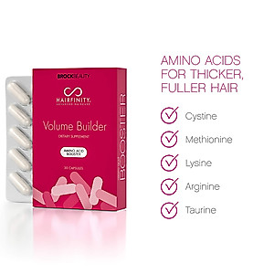 Hairfinity Volume Builder Amino Acid Booster for Thinning, Damaged Hair - Protein Rich Amino Acids to Support Thicker, Fuller Hair Growth and Boost Hair Vitamins - 30 capsules (1 month supply)