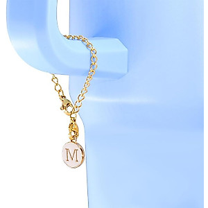 Letter Water Bottle Accessories For Stanley Cup,Water Bottle Letter Chain,2PCS ID Initial Letter Personalized For Stanley Tumbler Cup,Initial Decoration Accessories for Water Bottle Handle(M)