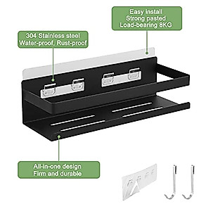 Yoniccal Spice Rack for Rrefrigerator Self Adhesive Spice Shelf Kitchen Home Organization and Storage