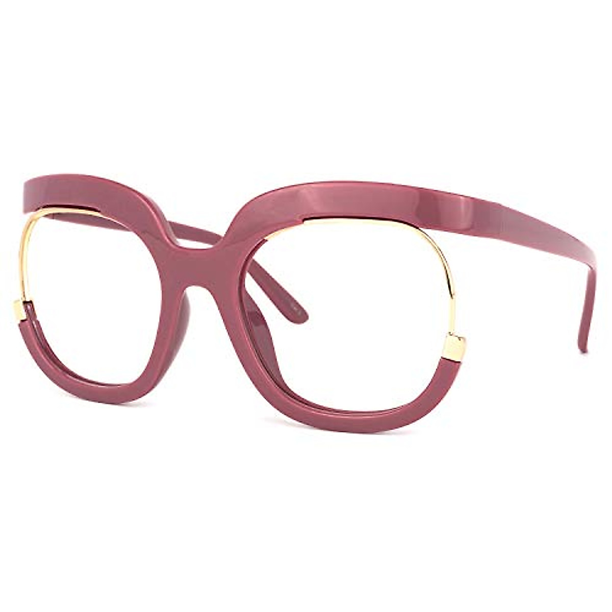 VOOGLAM Oversized Red Square Eyeglasses Glasses for Women with Clear Lens Fredia OX739865-05