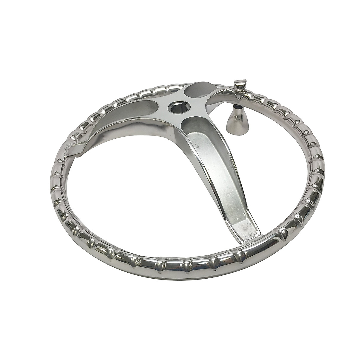 Pactrade Marine Boat 3 Spoke SS Steering Wheel Turning Knob Finger Grips Nut Cap, 13-1/2" L