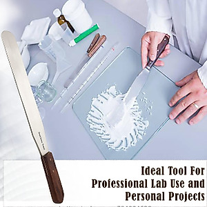 A2Z-WHS10 Stainless Steel Lab Spatula with Wooden Handle, 10" Blade, 1.5" Blade Width, 15.2" Total Length