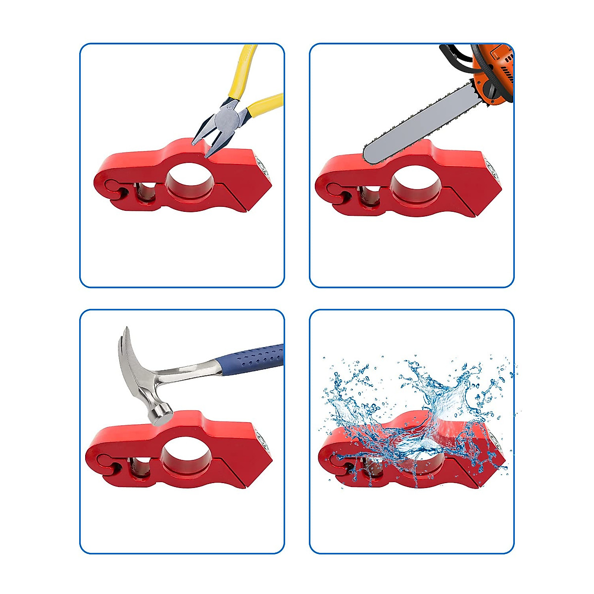 Lock Motorcycle, Heavy Duty Anti Theft Adjustable Bike Handlebar Lock with 2 Keys Protect Your Motorcycle Street ATV Red