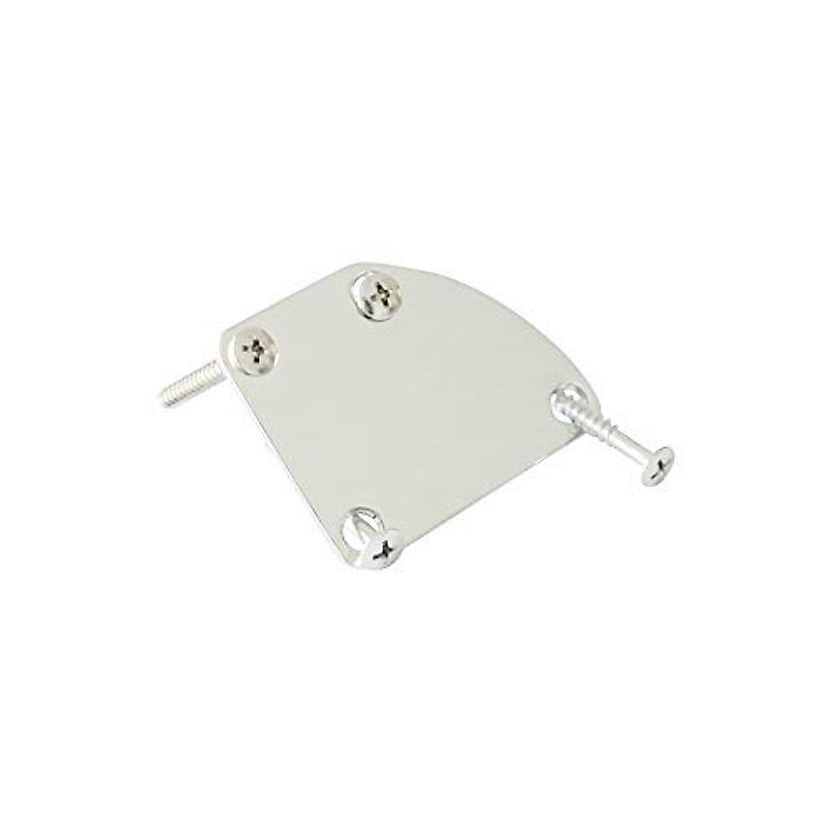 Metallor Electric Guitar Neck Plate Curved Cutaway Semi Round Neck Joint Back Mounting Plate 4 Holes with Screws Compatible with Stratocaster Telecaster Style Guitar Bass Parts Replacement