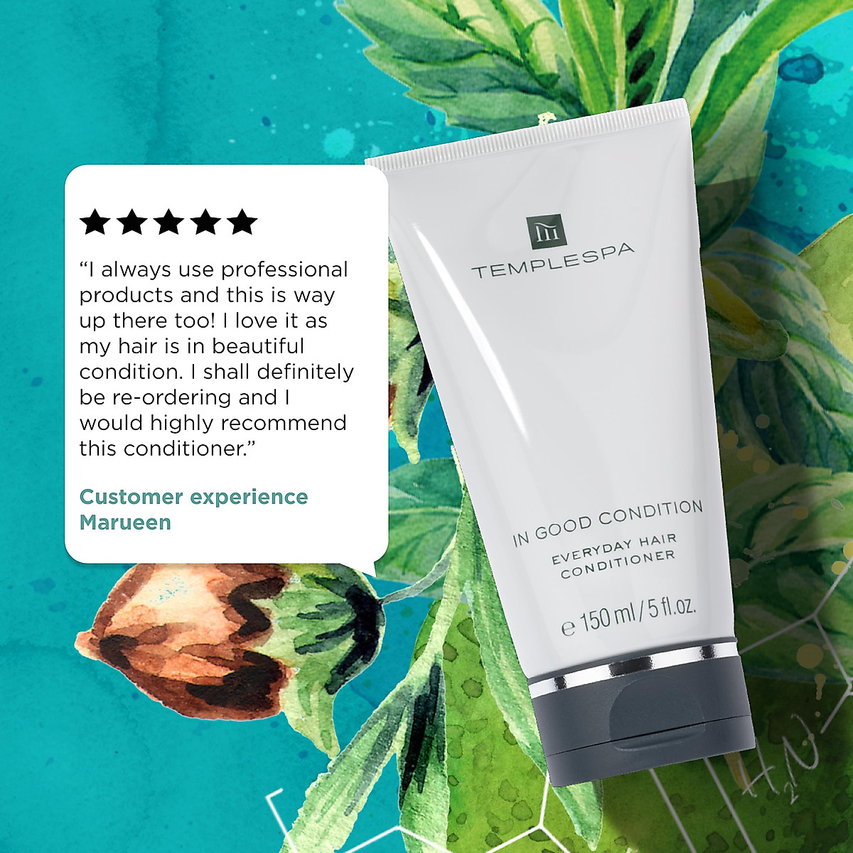 TEMPLESPA | IN GOOD CONDITION | Luxury Hair Conditioner, Lightweight Feel for Soft and Glossy Hair. Free from Parabens, Phthalates and Sulphates, Natural Ingredients, Cruelty-Free, Vegan 5.0 fl.oz.