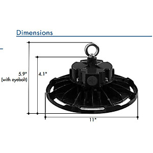 TCP Economy LED UFO High Bay - 145 LPW, 0-10V Dimming, IP65 Rated, 50,000 Hours Lifespan, 4000K/5000K CCT, Energy Efficient Commercial Lighting for Warehouses, Retail, Gyms - 115W/160W/200W