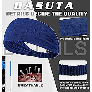 DASUTA 8 PCS Women's Workout Headbands Non Slip Yoga Sport Sweatbands Fitness Hairbands for Travel Athletic Elastic Moisture Wicking