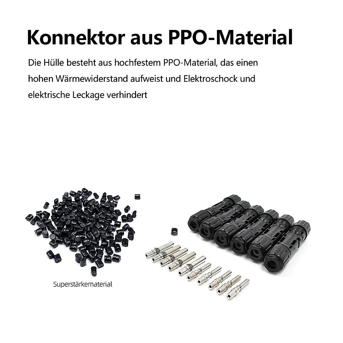 Trisinger Solar Panel Cable Connector, IP68 Waterproof, 1500V 70A Tinned Copper Pins, 5 Pairs with 2 Spanners(for 8awg)