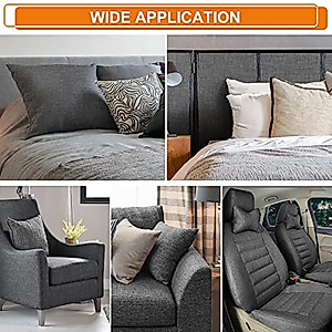 2 PCS Fabric Repair Patch - 8 x 11 Inch Self-Adhesive Canvas Patches for Furniture, Couch, Sofas, Car Seats, Chairs - Linen Repair Kit With Tape - Dark Grey