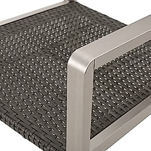 Christopher Knight Home Cape Coral Outdoor Wicker Dining Chairs with Aluminum Frames, 2-Pcs Set, Grey