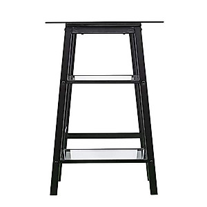 SEI FURNITURE Avery Metal & Glass A-Frame Writing Desk, Black.