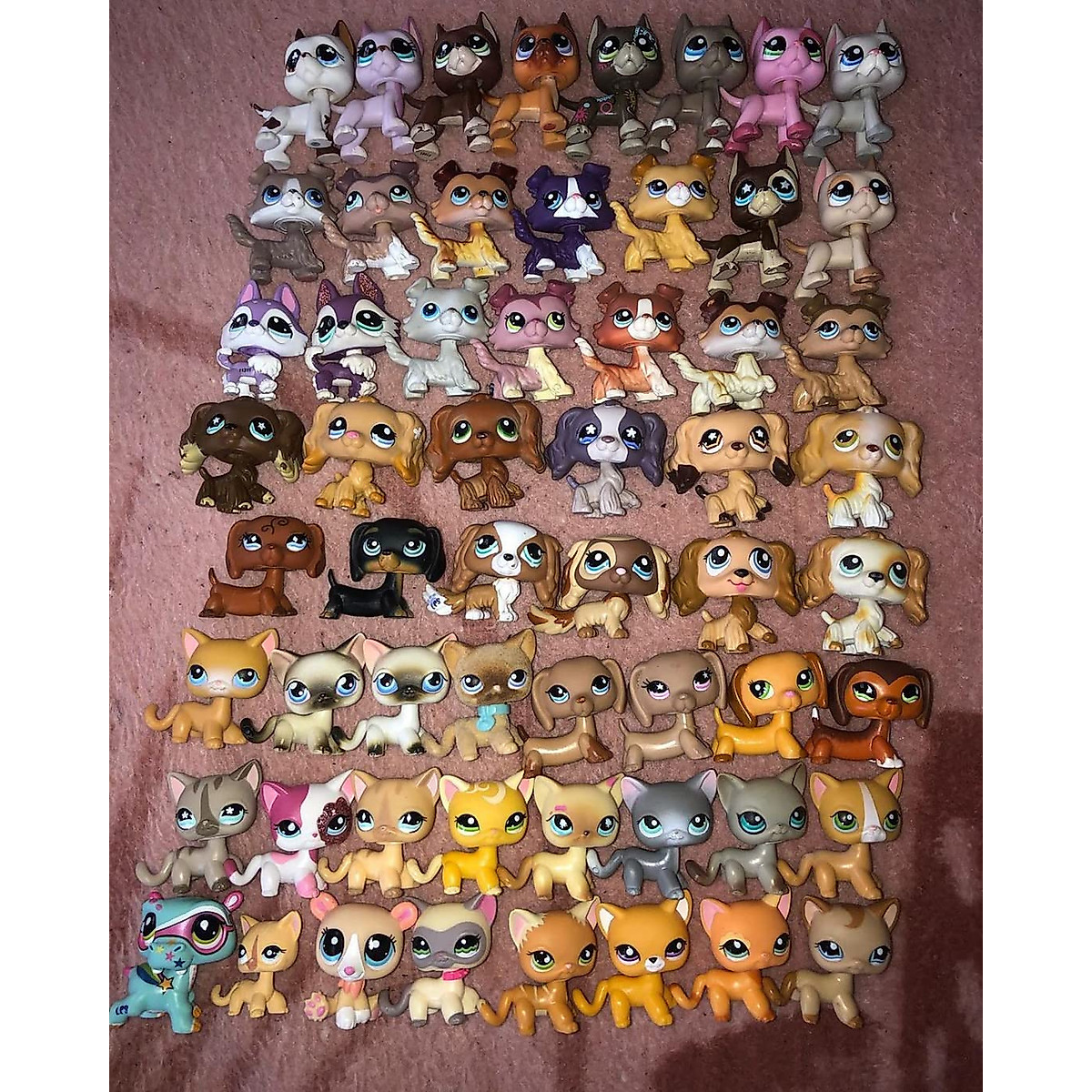 LovePets (Lps Pets 3pcs Random & 7pcs Random Accessories), Great Dane lps Dachshund lps Husky Collectable Figures Kids Gift