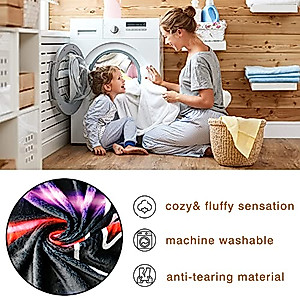 Classic Soft Warm Space Movie Blanket Lightweight Cozy Throw Blankets for Couch Flannel Blanket Throw for Kids Adult Air Conditioning Blankets 60X80Inch