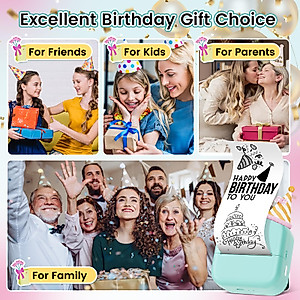 Mandizza Sticker Printer- M02L Pocket Printer with 6 Rolls Paper Thermal Mini Printer Portable Printer for Printing Photos, Study Notes, Scrapbook, Journal, Birthday, Green