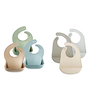 PandaEar Set of 6 Cute Silicone Baby Bibs