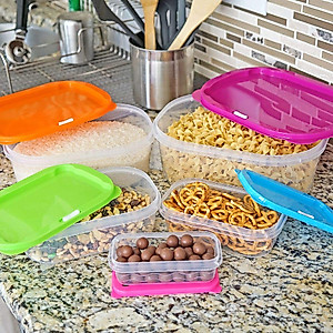 Modern Style Nesting Food Storage Containers Set of 5 All New Look High Grade Plastic Durable Unique and Fun Lunch Box Nest
