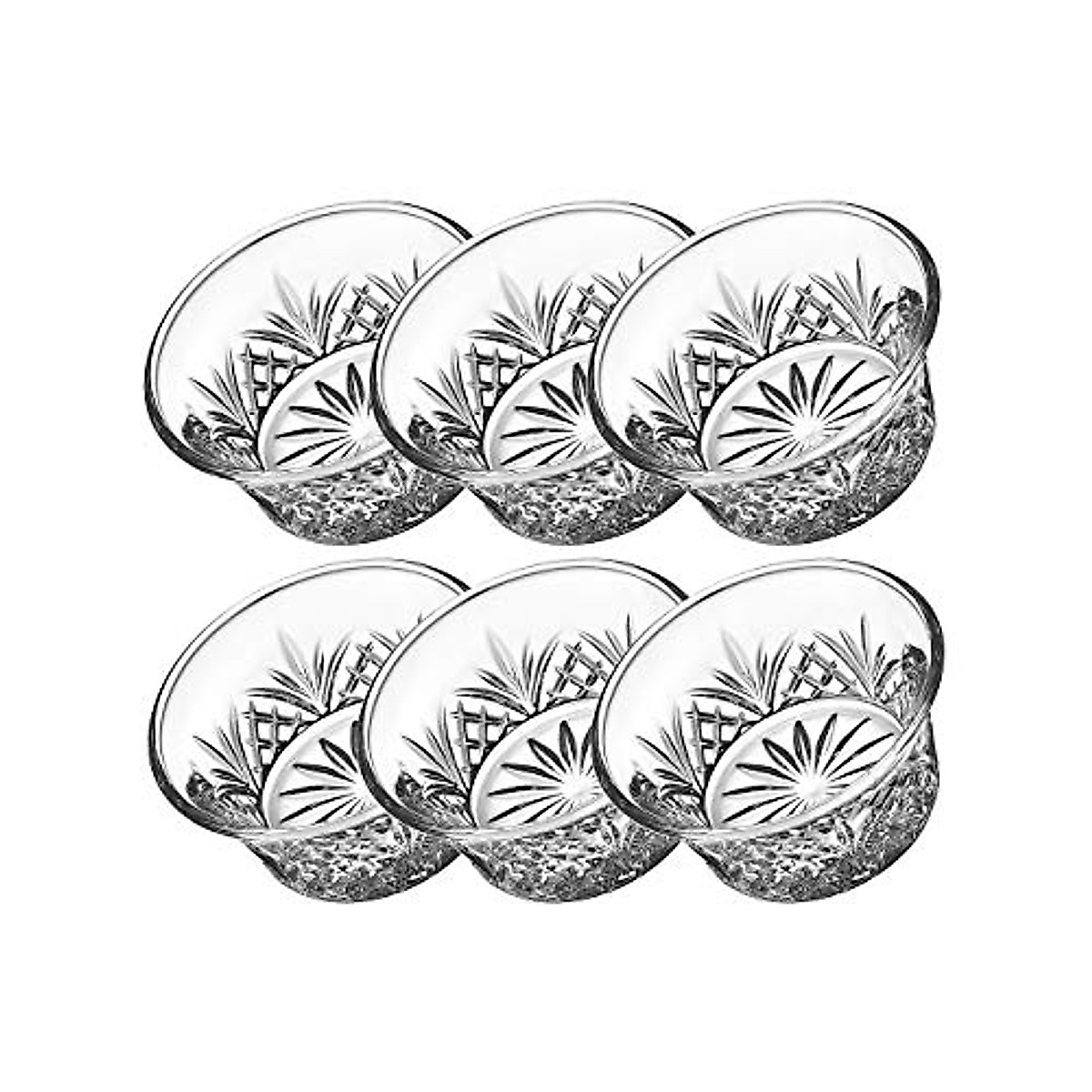 Godinger Bowl Set - Mini Crystal Prep, Dip, Dessert, Bar Dish Bowls - Set of 6, 2oz