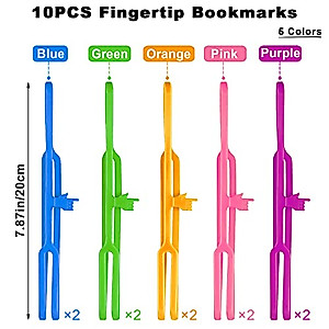10Pcs Silicone Finger Point Bookmarks HMIEPRS Cute Elastic Fingertip Bookmarks Office School Supplies Ideal Gift for Women Girls Children at Christmas Thanksgiving New Year Birthday