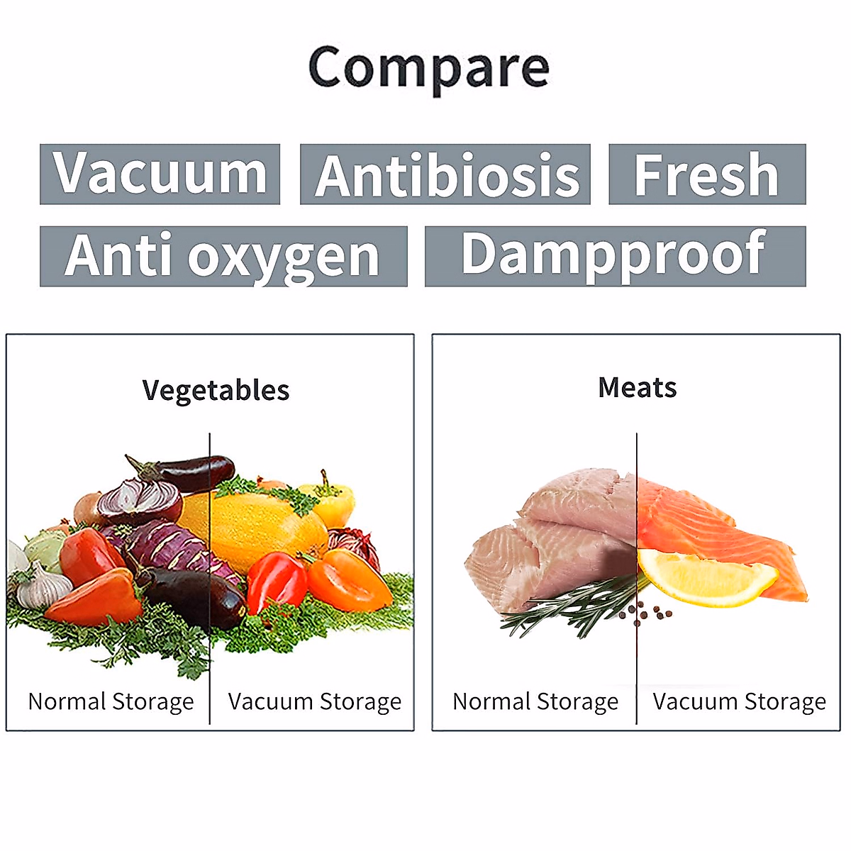 EDYCARX 11" x 19.5' Vacuum Seal Bags Black and Clear, Vacuum Sealer Bags for Food Storage, Heavy Duty Commercial Grade 5 Mil Vacuum Bags, 2 Rolls