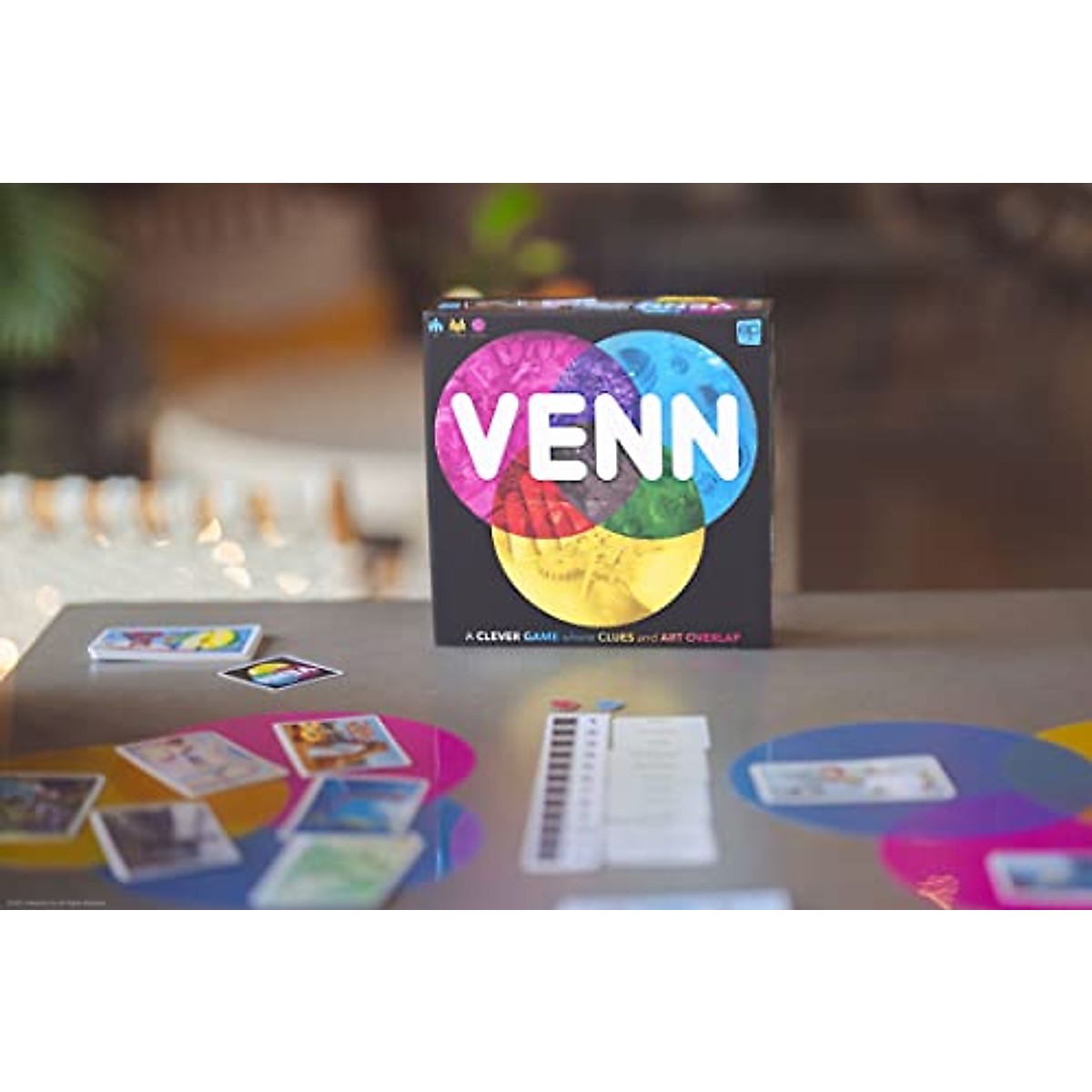 Venn Board Game | Family Game for 2+ Players | Cooperative & Competitive Gameplay Variations | Creative Word Association Game Featuring Unique Gameplay & Custom Artwork | Ages 10+
