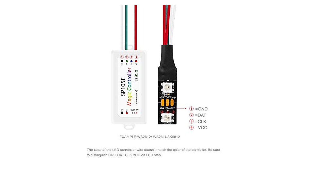 BTF-LIGHTING SP105E Bluetooth LED Controller - App Control