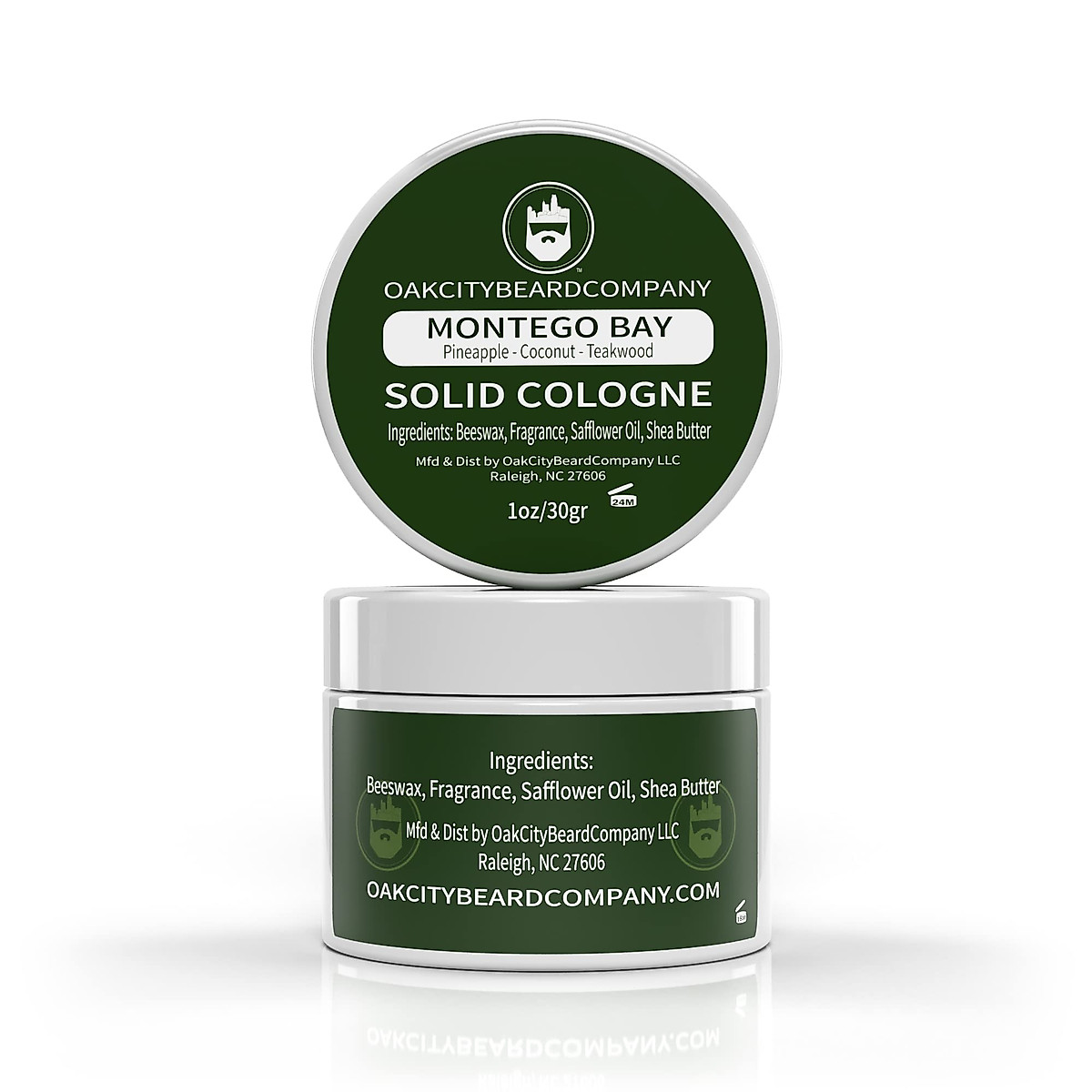 Oak City Beard Company - Montego Bay - Solid Cologne - 1 Ounce - Pineapple - Coconut - Teakwood