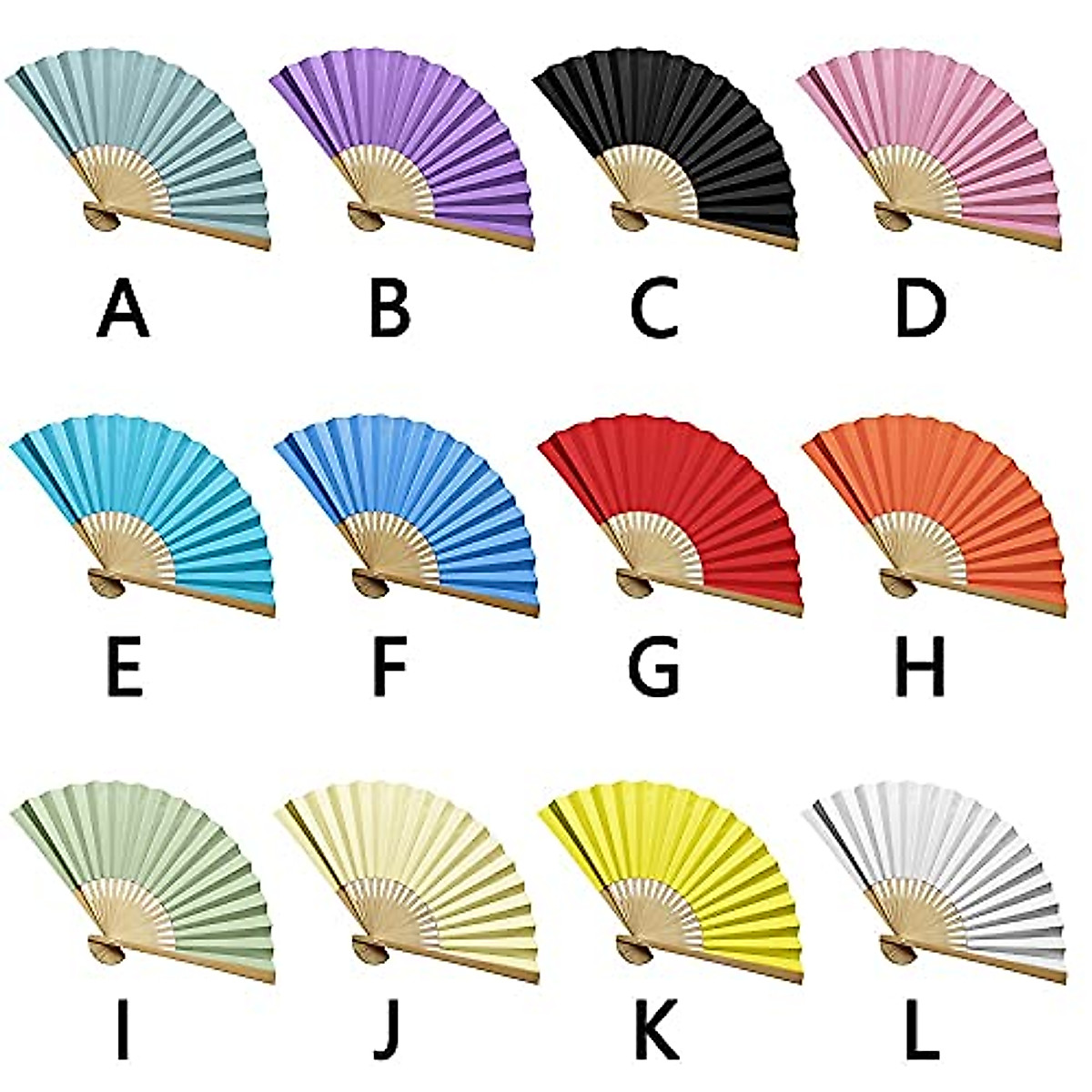 RAZZUM Folding Hand fans1pcs Chinese Style Hand Painted Folding Paper Fan，Lace Silk Hand Held Solid Color Fan，Portable Hand Fan for Dancing PartyChinese Fans Fan (Color : Navy)