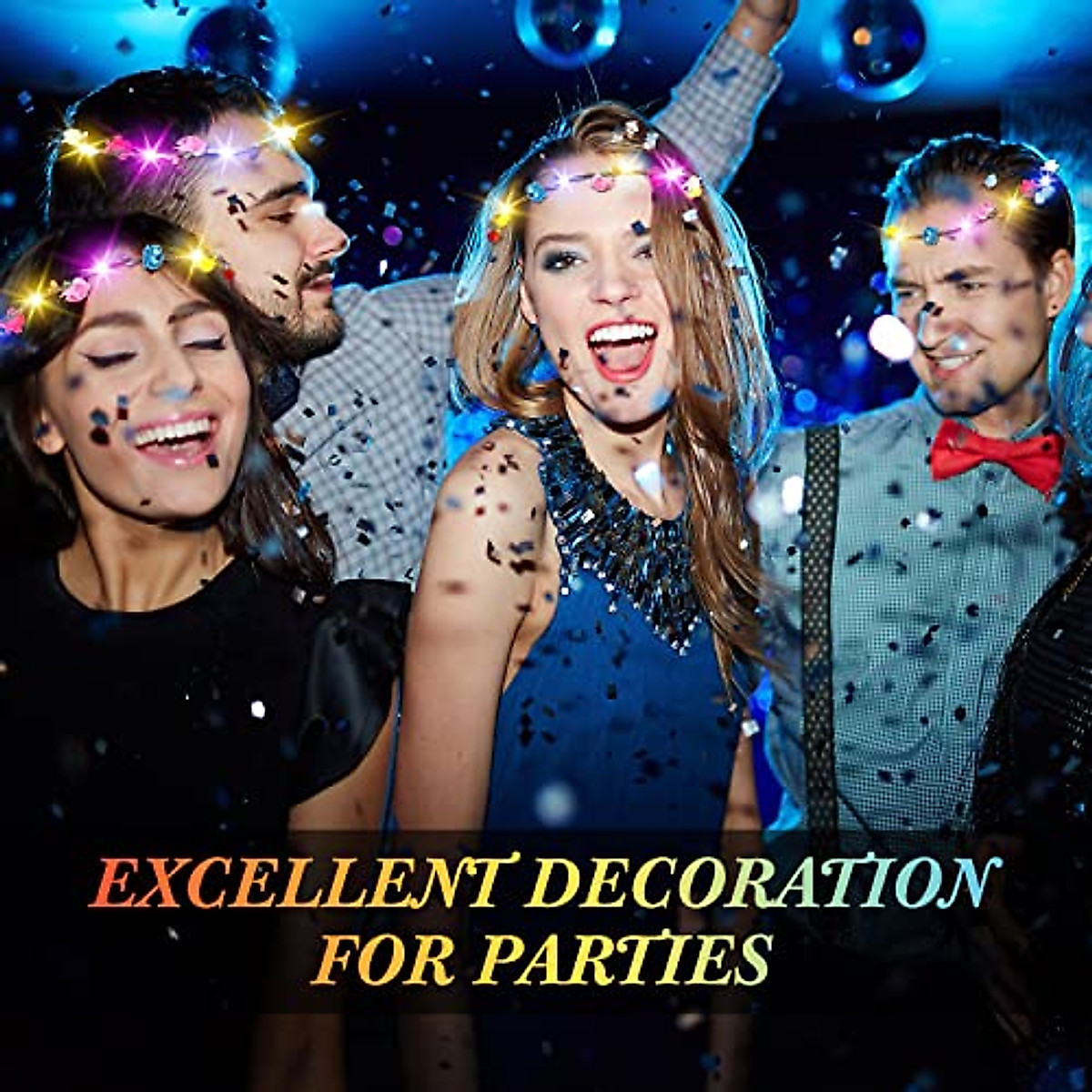 180 Pieces LED Flower Crown Headbands Bulk Multicolor Light up Floral Wreath Crowns Flower Hair Garlands Headdress Crowns for Women Girls Hair Accessories Wedding Holiday Festival Christmas Party