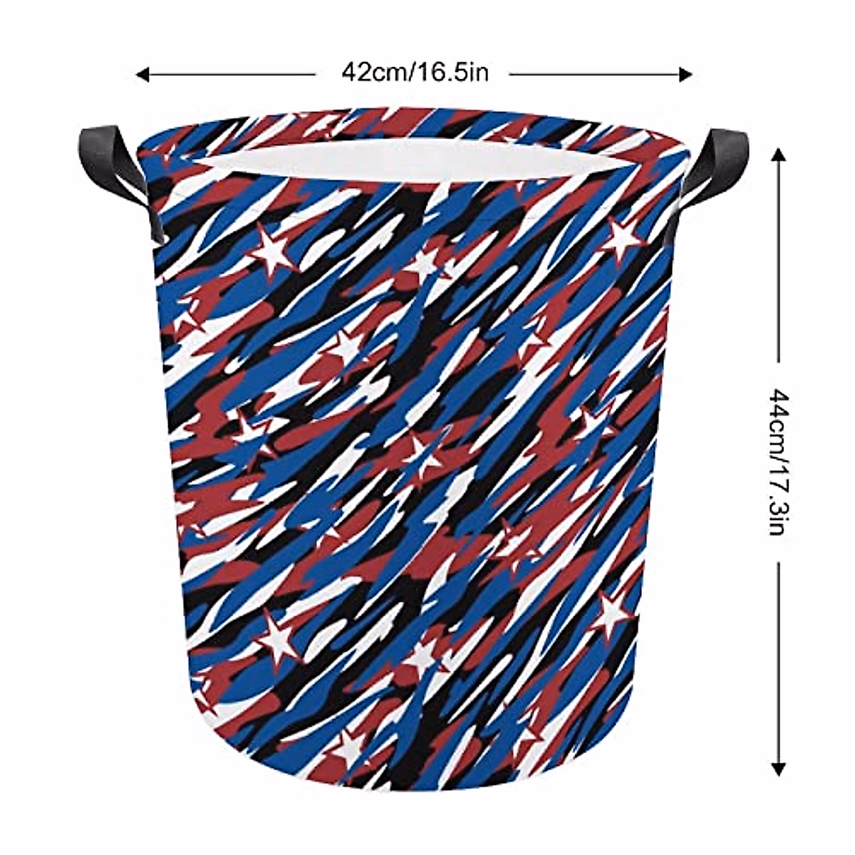 USA Patriotic Camouflage Large Laundry Basket Hamper Bag Washing with Handles for College Dorm Portable