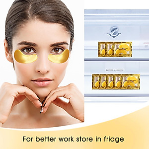 Adofect Under Eye Patches 24k Gold Under Eye Mask Puffy Eyes and Dark Circles Treatments Under Eye Bags Treatment Collagen Eye Pads for Beauty & Personal Care 30 Pairs