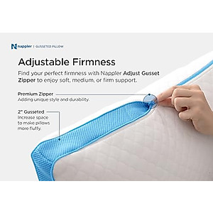 Nappler Side and Back Sleeper Pillow for Neck and Shoulder Pain Relief - Shredded Memory Foam Bed Pillow for Sleeping - 100% Adjustable Fill - King Size - Modal Washable Case. Extra Fill Included