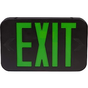 Morris Products 73017 LED Exit Sign, Green LED Color, Black Housing by Morris Products