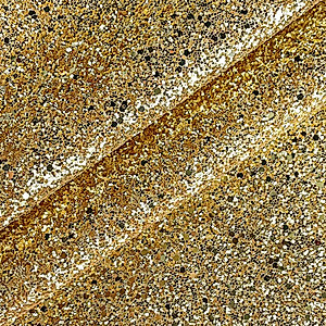 Solid Color Chunky Glitter Faux Leather Roll 12 x 53 Inch Sparkle Synthetic Sewing Fabric for Hair Bows Jewlery Making DIY Accessories (Gold)