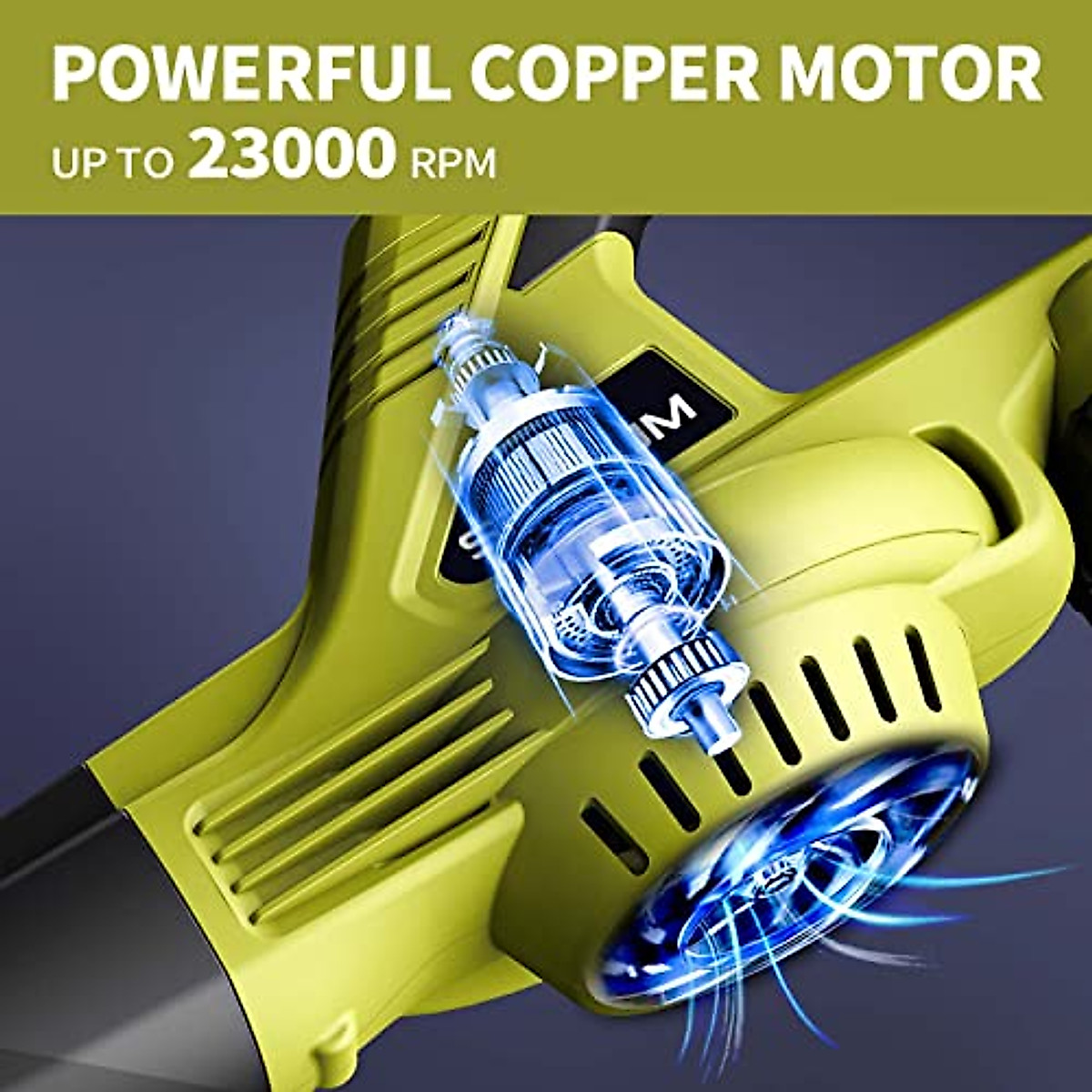 SEYVUM Leaf Blower - 320CFM 150MPH 20V Leaf Blower Cordless with 2 X 2.0 Battery & Charger, Electric Leaf Blower for Lawn Care, Battery Powered Leaf Blower Lightweight for Snow Blowing & Yard Cleaning