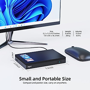 MeLE Quieter3C Fanless Mini PC Windows 11 Pro Celeron N5105 16GB 512GB Micro Computer with Full Function Type C Small Desktop WiFi6 Ethernet PXE Unlock BIOS PD Industrial Personal Media