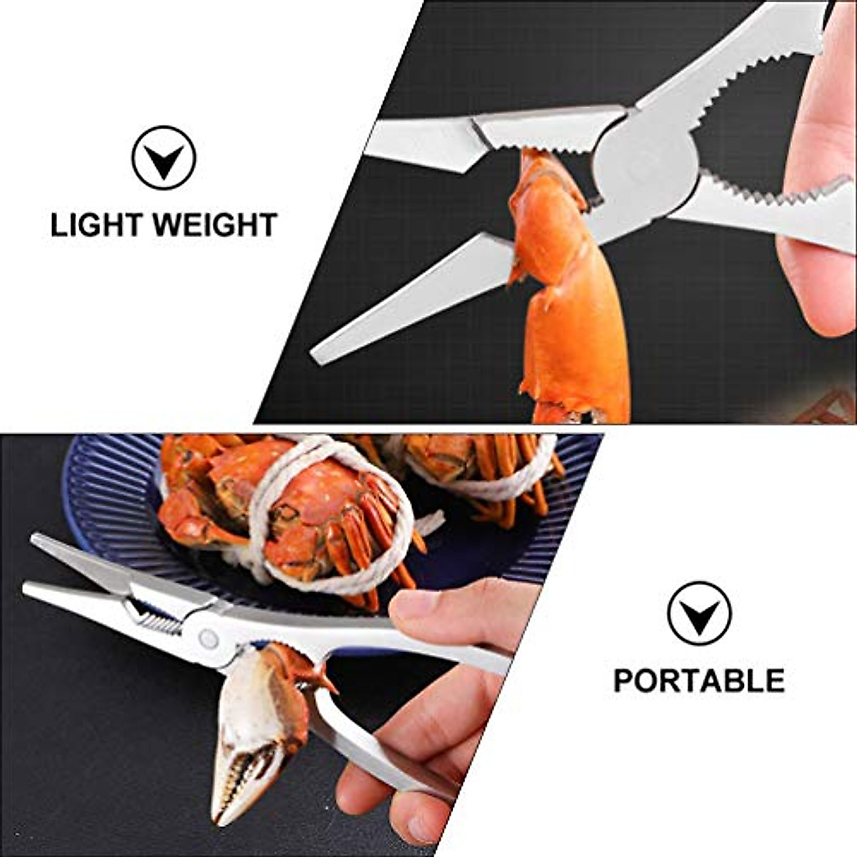 YARNOW Nut Cracking Tools Crab Leg Crackers Lobster Crackers Stainless Steel Shellfish Crab Claw Seafood Tools Nut Crackers for Eating Crab Crackers
