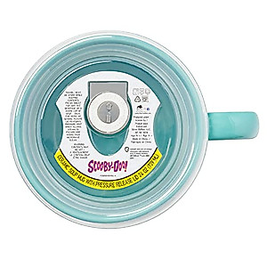 Silver Buffalo Scooby Doo Scooby Snacks Ceramic Soup Mug with Vented Plastic Lid, 24 Ounces