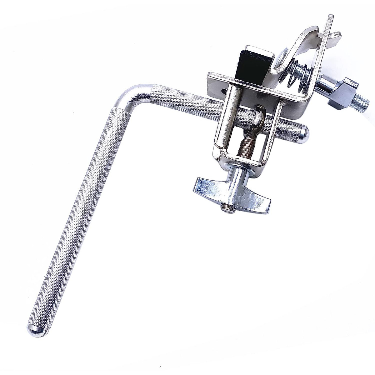 TUOREN Bass Drum Cowbell Mount Holder Cowbell Clamp with 5" L- Arm Percussion Accessories For Bass Drum Hoop Installation
