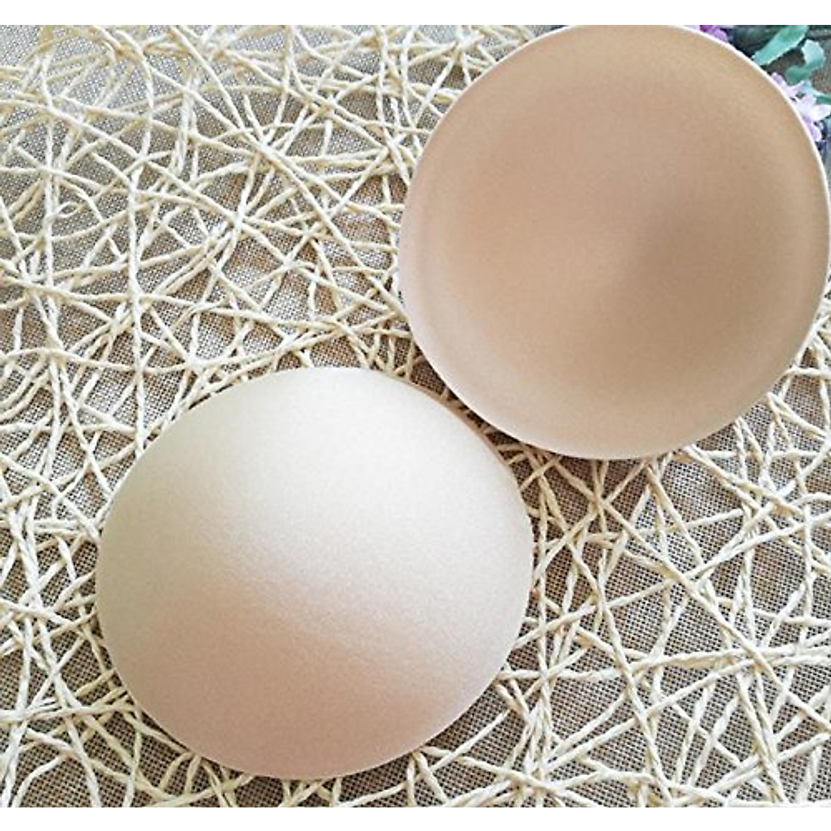 2 Pairs Removable Round Shape Sponge Bra pad Breathable Bra Push Up Bra Breast Insert Pads Breast Enhancers Shaper (White)