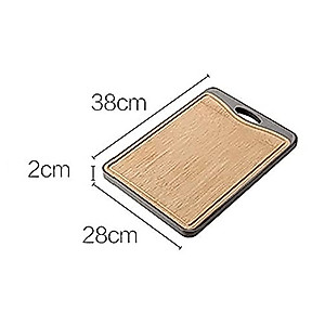 MMOOCO Chopping Board, Rectangle Double-Sided Classification Cutting Board Household Kitchen Small Bamboo Pping Board Rolling Board Tools (Color : Brown)