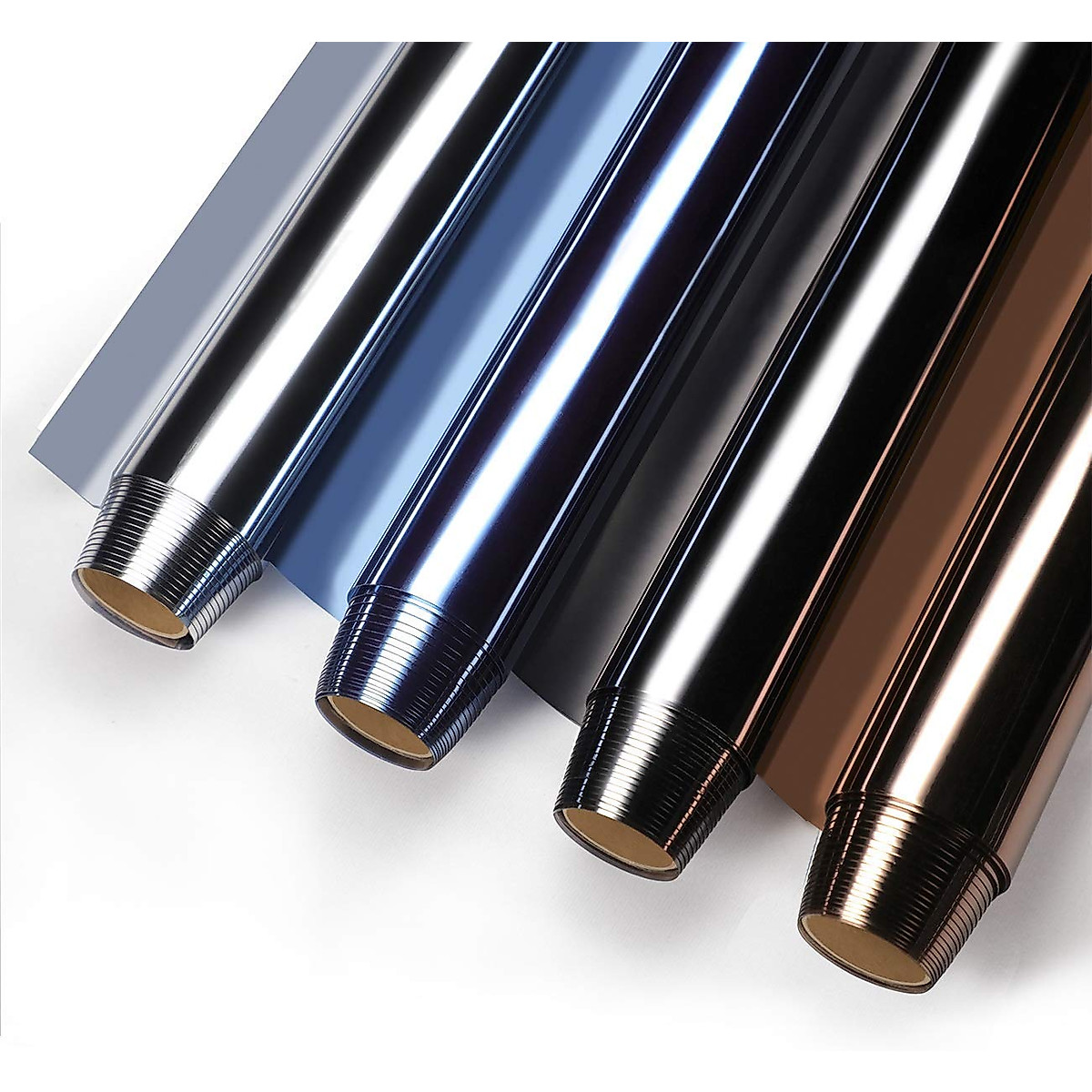 HooTown Window Tint for One Way Daytime Privacy Window Film Heat Control Sun Blocking Anti UV Non-Adhesive Static Cling Reflective Mirror Glass Film for Home Office, Black Silver, 35.4 in x 32.8 ft