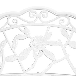 Topeakmart Garden Bench Outdoor Bench for Patio, Cast Aluminium Park Bench for Garden, Backyard, Lawn, Porch, Path