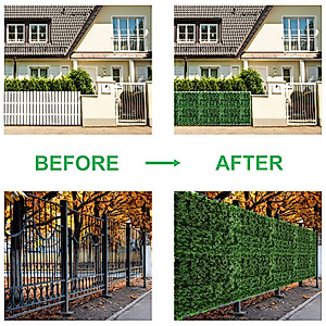 Skcoipsra Artifical Ivy Privacy Fence Screen, 47.2x157.5in(51sqft) Faux Ivy Vine Leaf Grass Wall, Artificial Hedges Greenery Backdrop Wall for Balcony Indoor Outdoor Garden Fence Decor